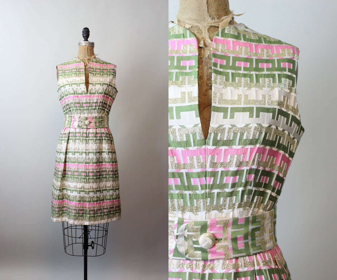 1960s LORD & TAYLOR Mod Gold Lurex Dress Small | New Spring Summer - Etsy
