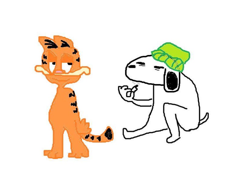 Garfy and Friend in Mspaint Art Digital Download, Nostalgia Kidcore ...