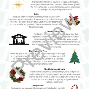 Symbols of Christmas Lesson Plan With Study Poster Handout - Etsy