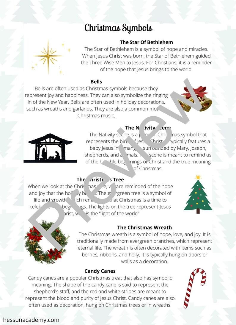 Symbols of Christmas Lesson Plan With Study Poster Handout - Etsy