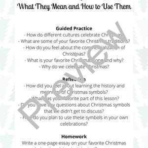 Symbols of Christmas Lesson Plan With Study Poster Handout - Etsy