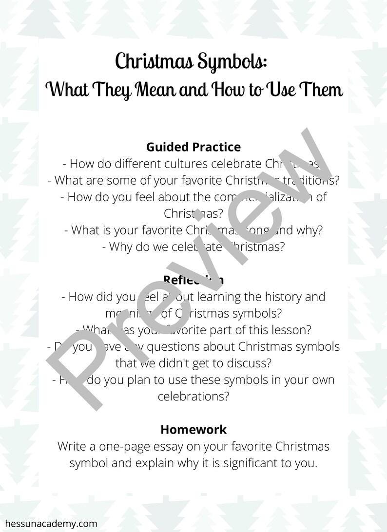 Symbols of Christmas Lesson Plan With Study Poster Handout - Etsy
