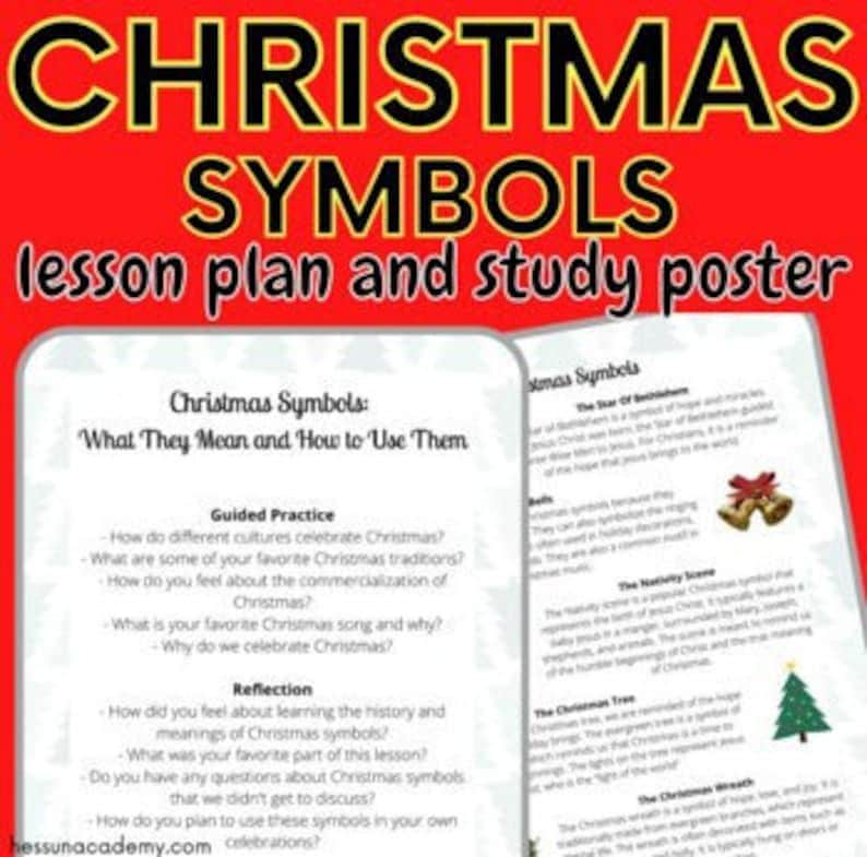 Symbols of Christmas Lesson Plan With Study Poster Handout - Etsy