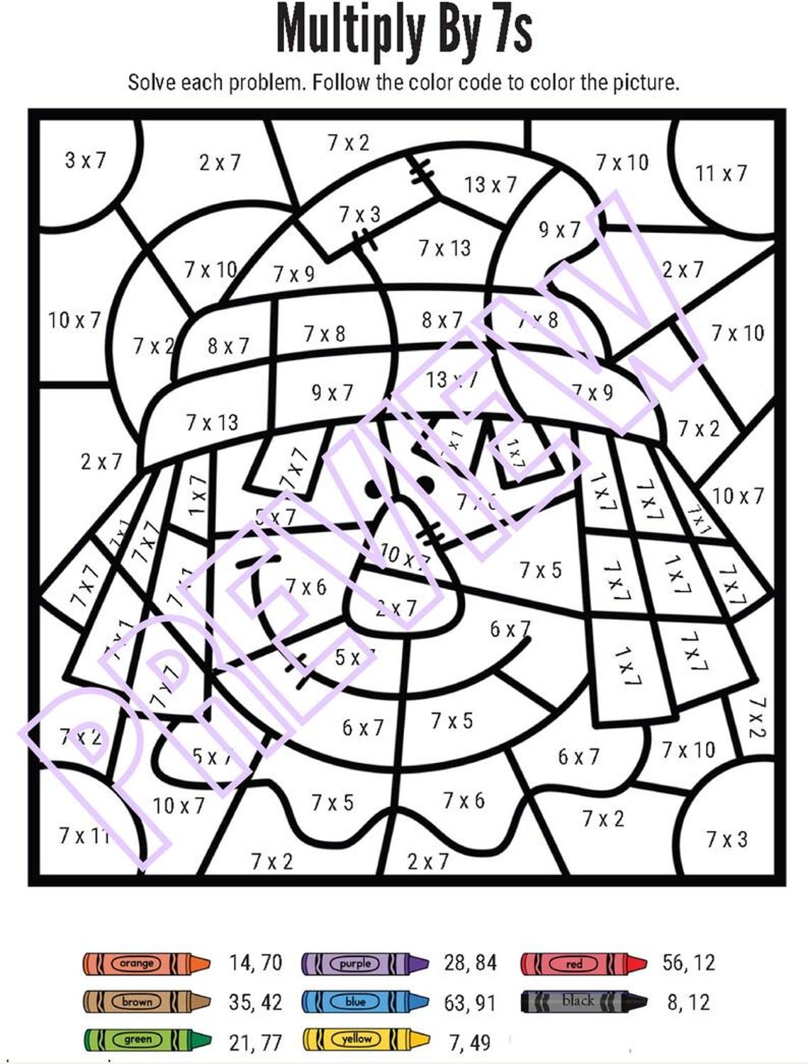 Fall Multiplication Practice Worksheets Bundle (color by Number and ...