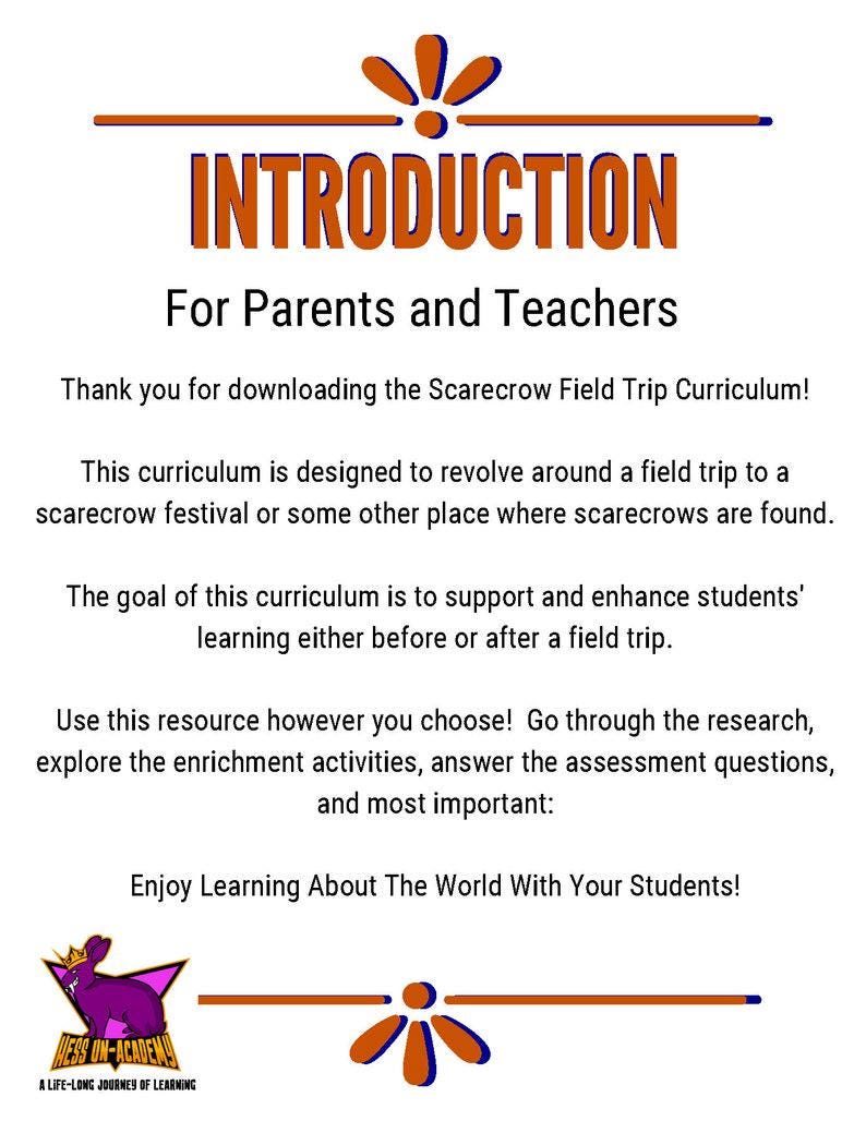 Fall Unit Study: All About Scarecrows - Etsy