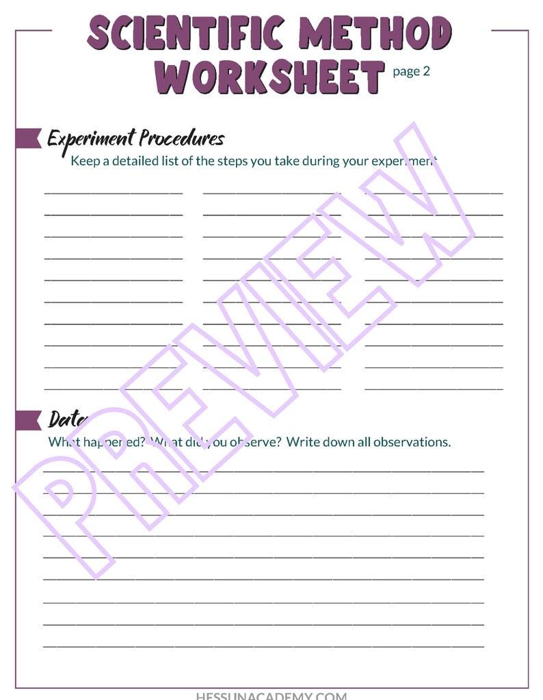 Scientific Method Worksheets and Activity Packet - Etsy