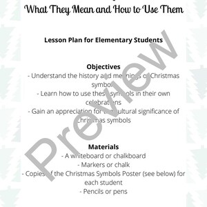 Symbols of Christmas Lesson Plan With Study Poster Handout - Etsy