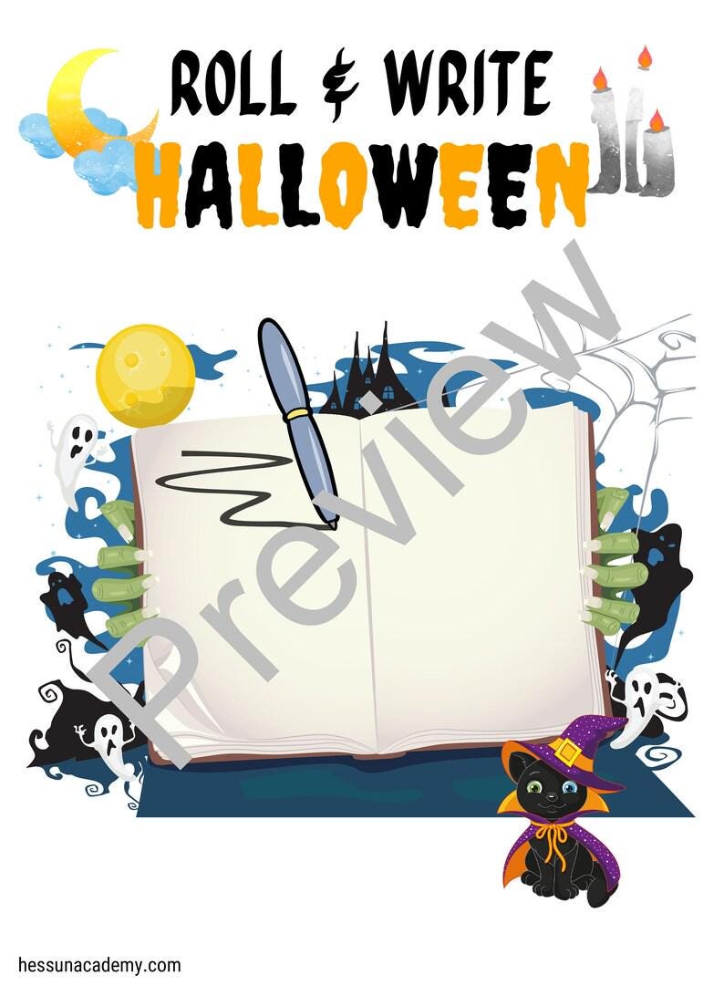 Roll and Write Halloween Creative Writing Game - Etsy