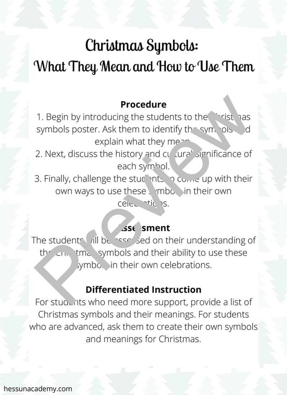 Symbols of Christmas Lesson Plan With Study Poster Handout - Etsy