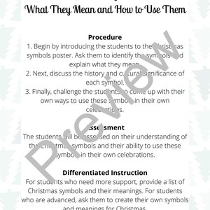 Symbols of Christmas Lesson Plan With Study Poster Handout - Etsy