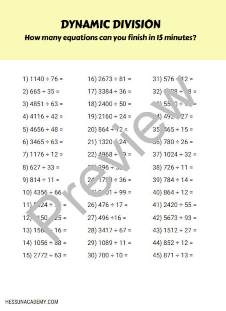 Advanced Long Division Worksheets (double Digit) - Etsy