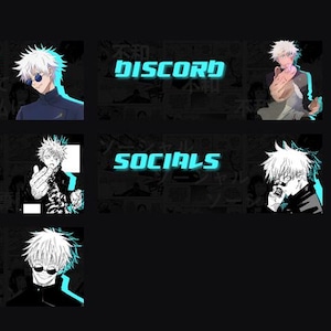 Jujutsu Kaisen Gojo Twitch Profile Bundle Blue White Black Offline ...