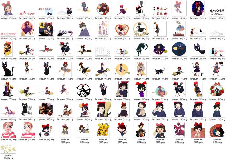 220+ Kiki’s Delivery Service PNG Bundle | Studio Ghibli Kiki & Jiji ...