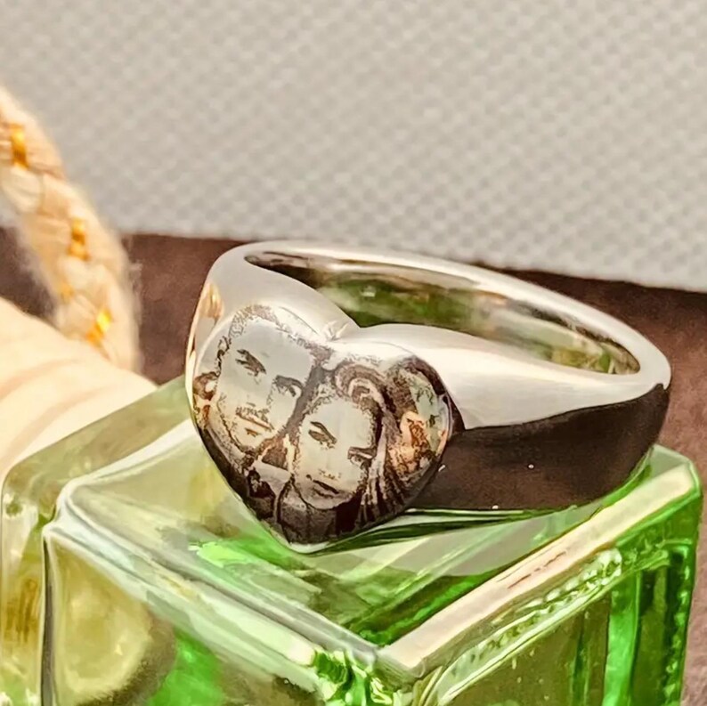 Custom Engraved Portrait Ring Stainless Steel Band for Men & Women - Etsy