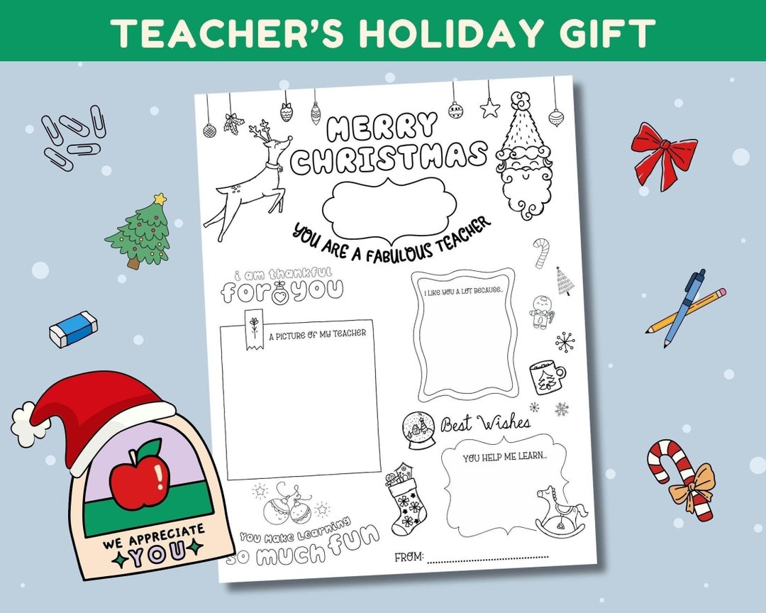 Teacher Christmas Gifts Printable, Teacher Appreciation Gift, Teacher ...