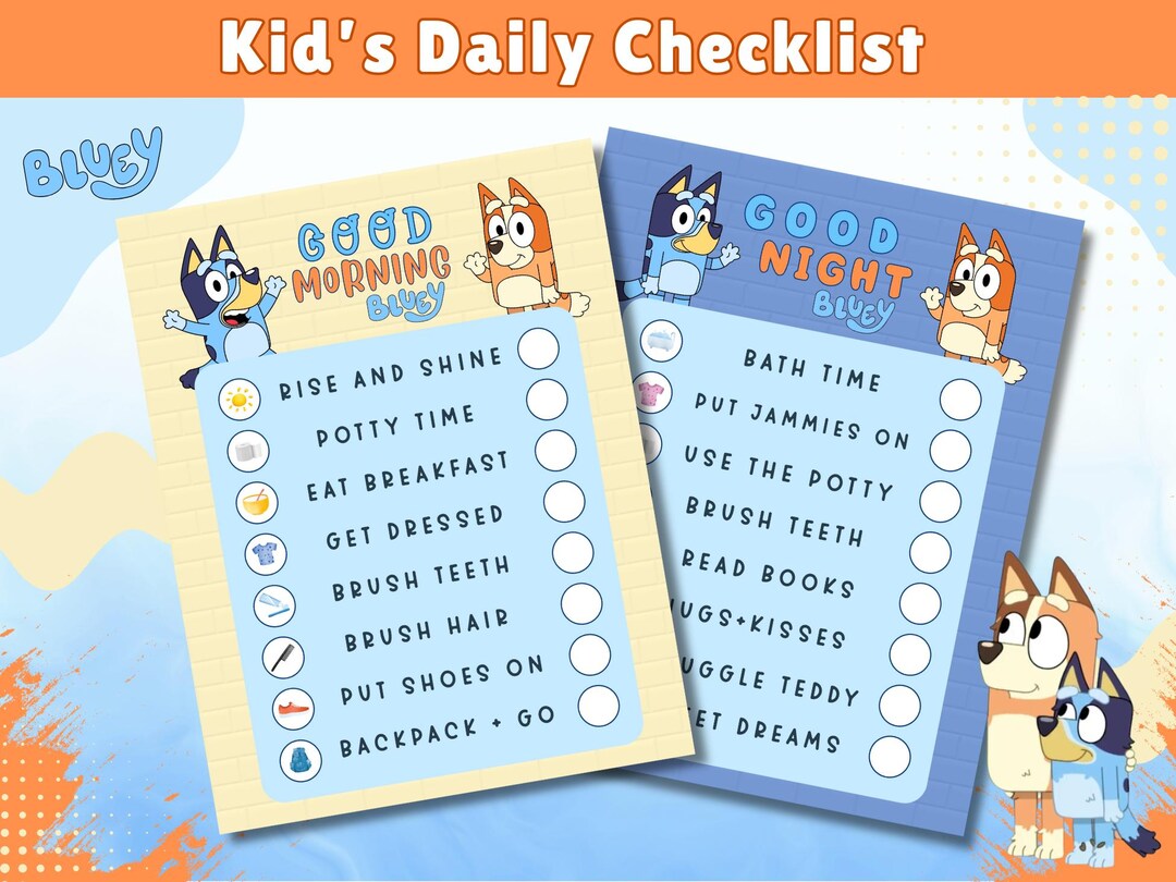 KIDS DAILY CHECKLIST - Morning and Evening Routine - Kids Daily Routine ...