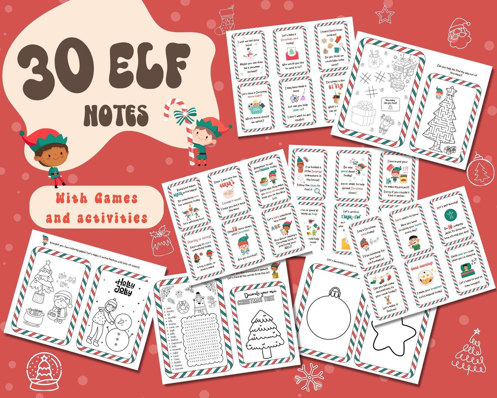 ELF Notes - Elf Messages - Elf Activities and Notes Digital Download ...