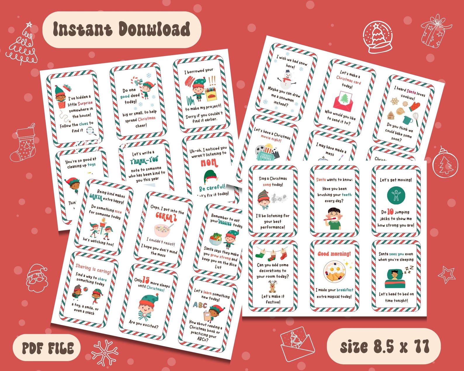 ELF Notes - Elf Messages - Elf Activities and Notes Digital Download ...