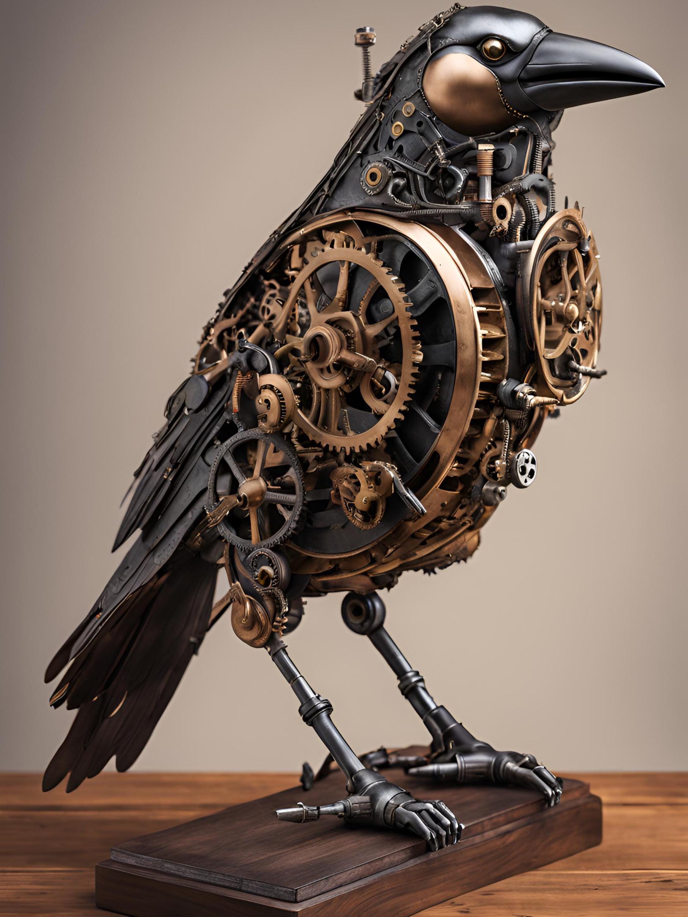 Clockwork Crow, Digital Art, Steampunk Art, Gear and Cog Decor ...