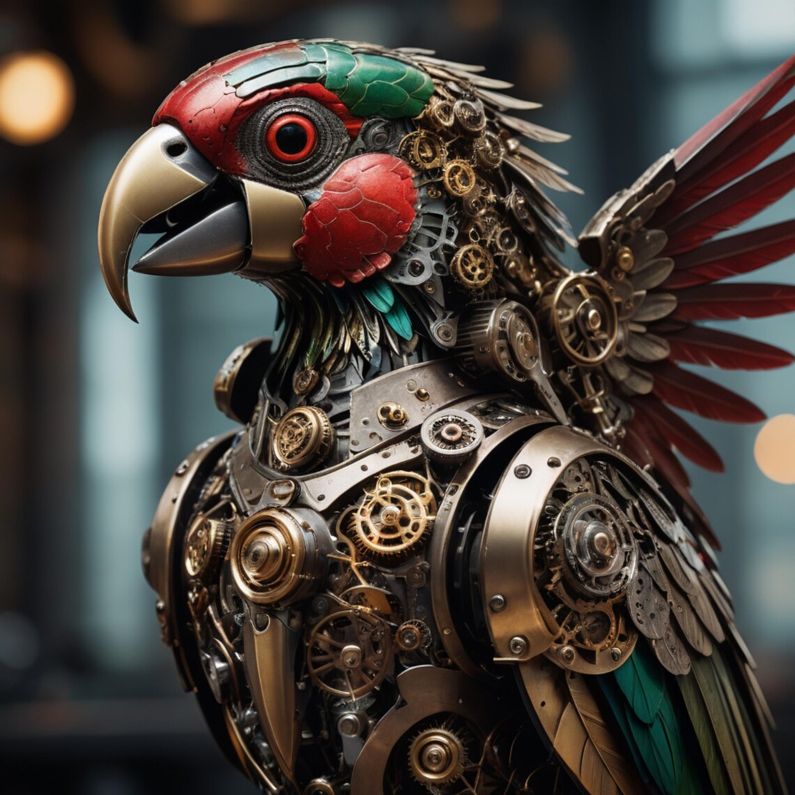 Clockwork Parrot, Steampunk Art, Gear and Cog Decor, Industrial Home ...