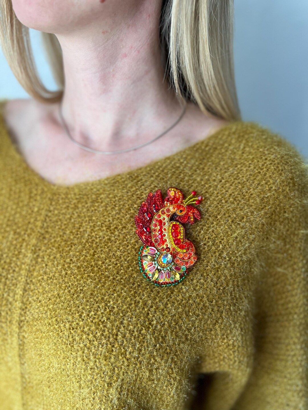 Beaded Fire Phoenix, Phoenix Brooch, Beaded Phoenix, Beaded Brooch ...