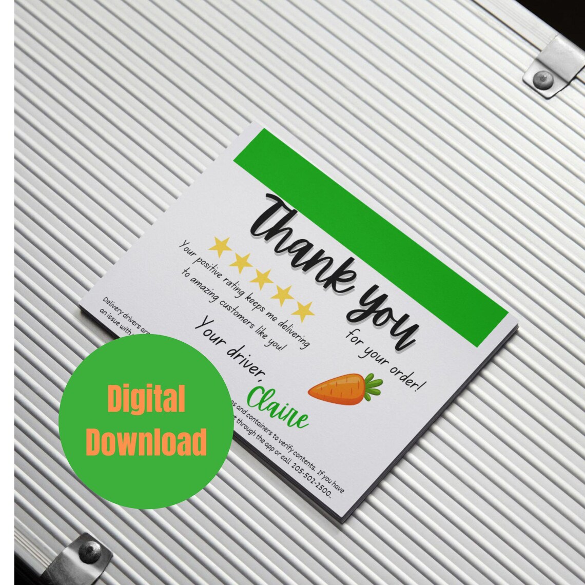 Instacart Digital Printable Thank You Card for Delivery Drivers ...