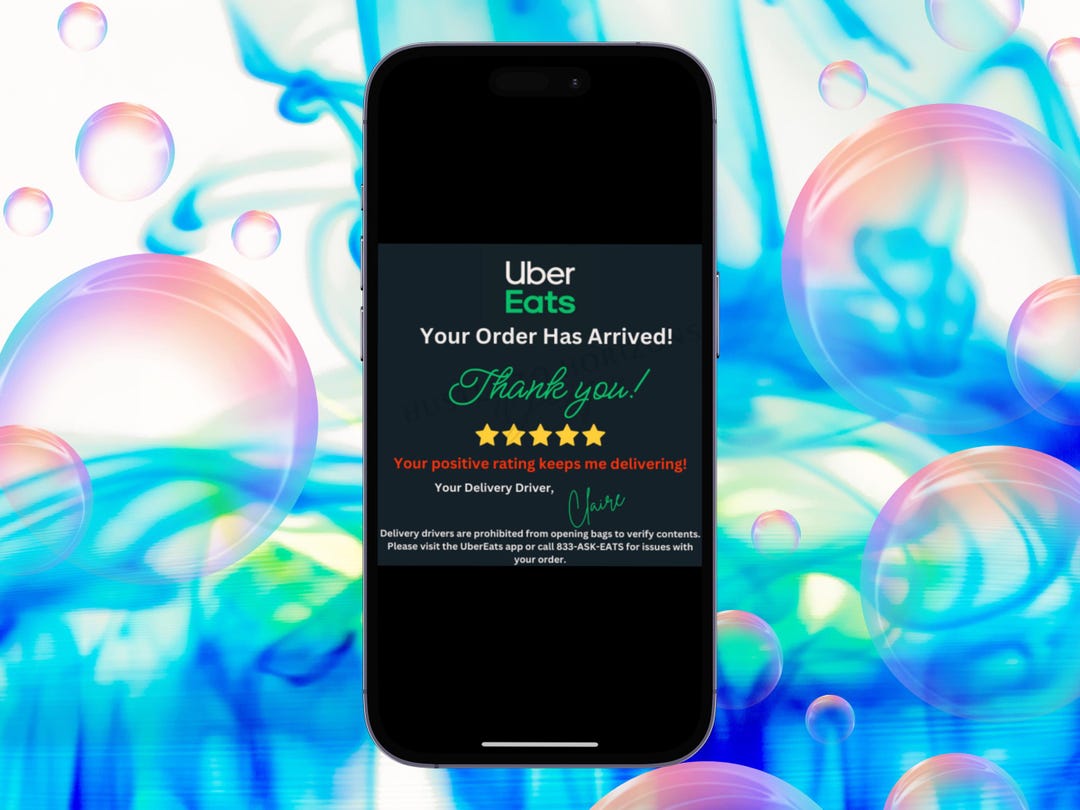 Ubereats Rating Text for Delivery Drivers, Customized Digital Download ...