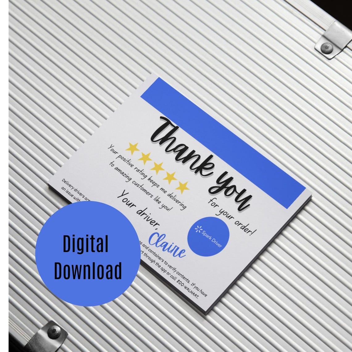 Spark Driver Digital Printable Thank You Card for Delivery Drivers ...