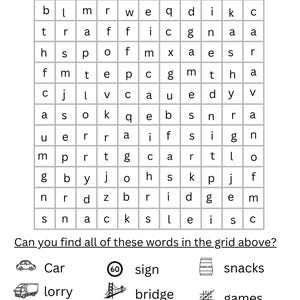 Travel-themed Wordsearch for Kids | Fun Printable Activity Sheet | Road ...