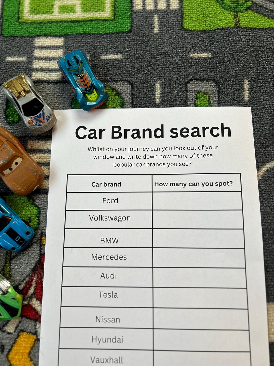 Car Brand Search Printable | Fun Kids Road Trip Game | Travel Activity ...
