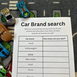 Car Brand Search Printable | Fun Kids Road Trip Game | Travel Activity ...