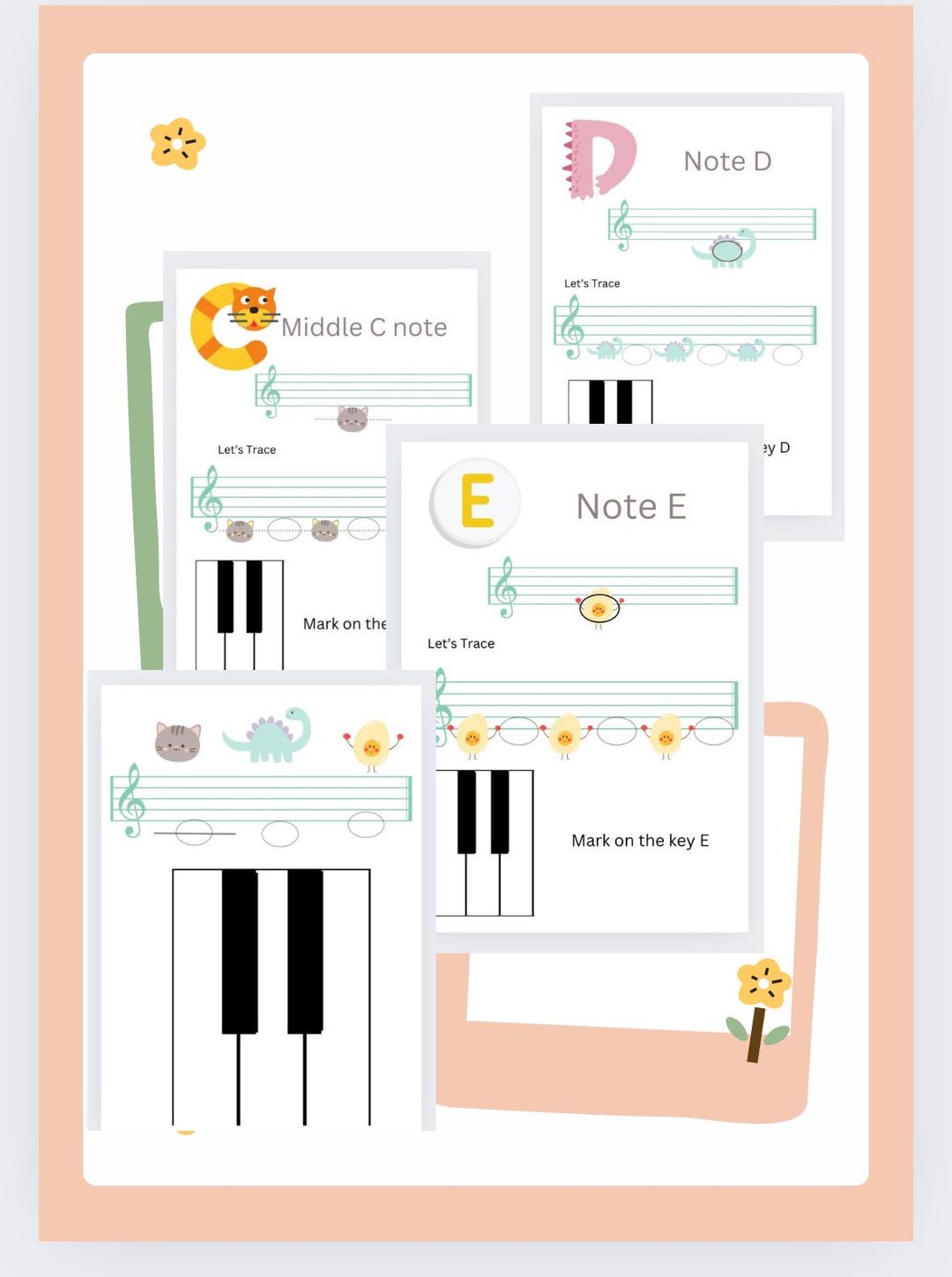 Piano Music Worksheets: Beginner Fundamentals (PDF) - Etsy
