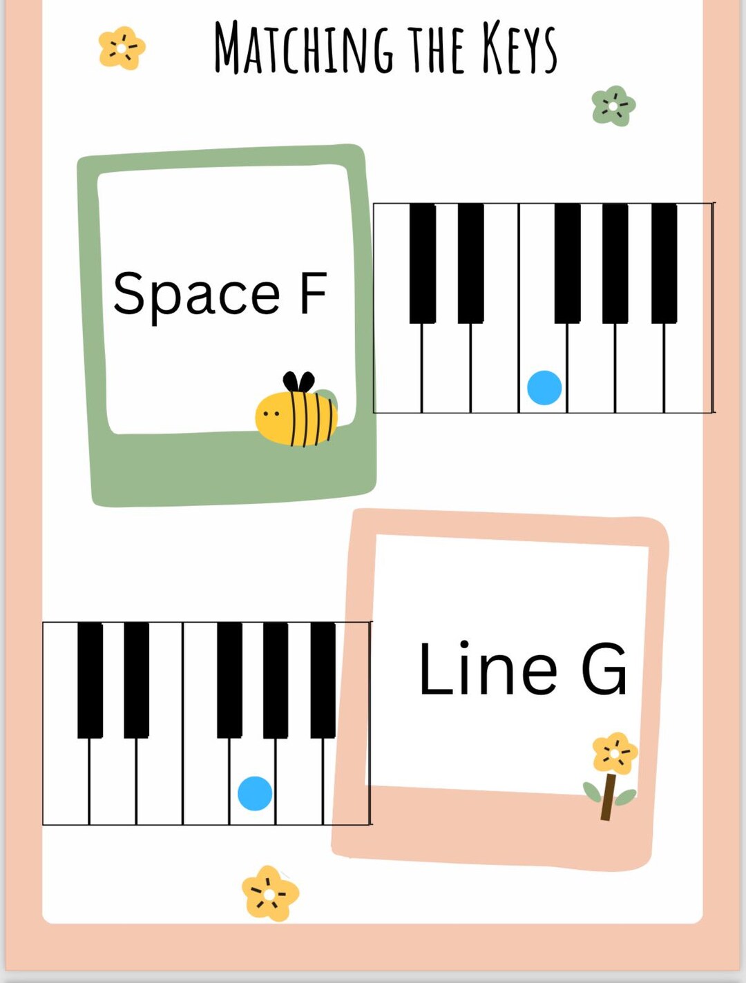 Piano Worksheets Treble Clef FG Young Kids Beginners Easy to Follow - Etsy