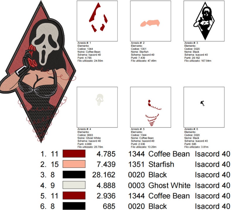 Scream Pin-up Machine Embroidery Design 7 Sizes Halloween Embroidery ...