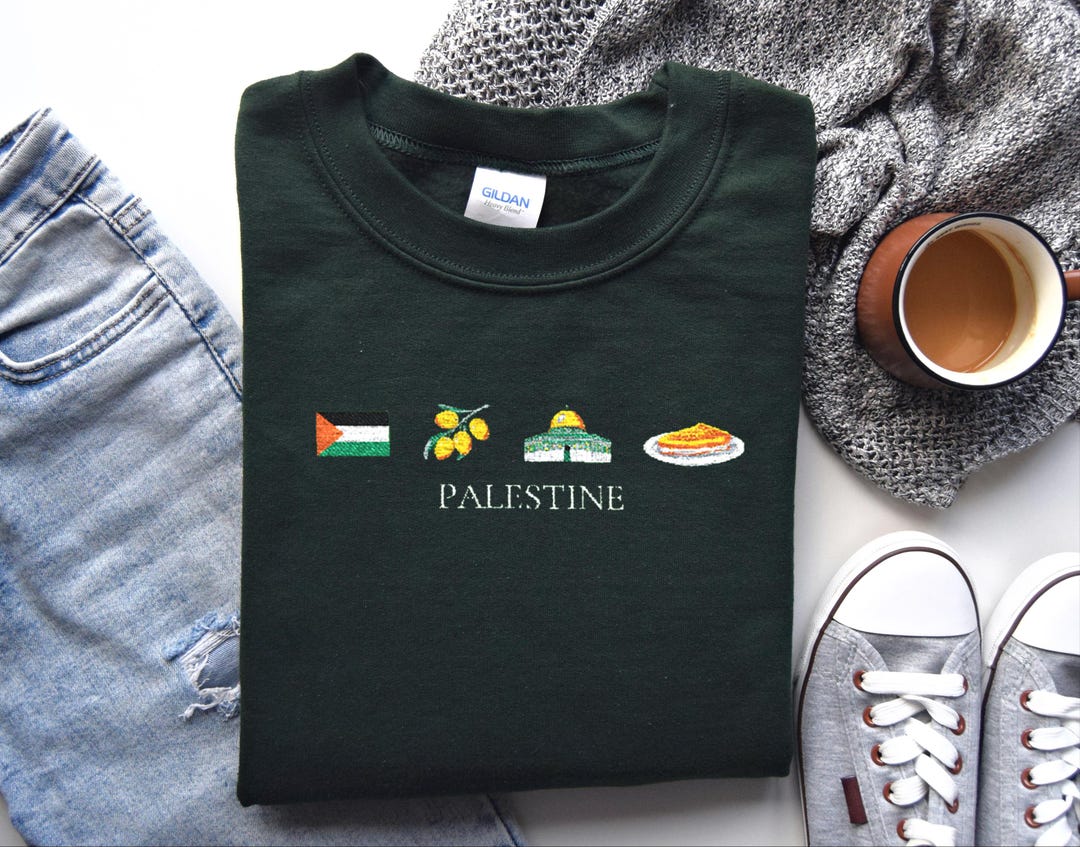 Embroidered Palestine Flag Sweatshirt: Cultural Pride Pullover - Etsy
