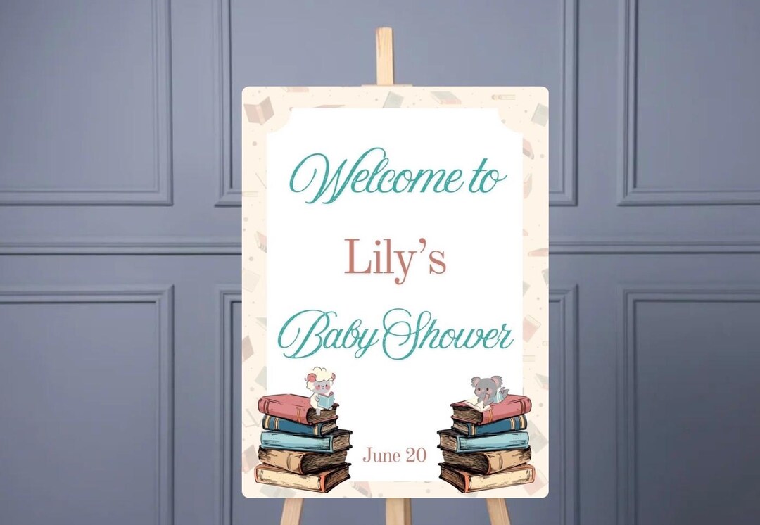 Storybook Baby Shower Welcome Sign: Whimsical Critters, Editable ...