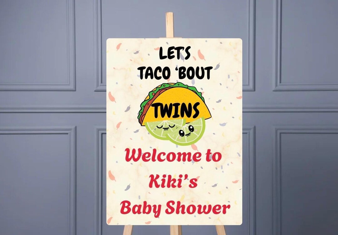 Lets Taco' Bout A Baby Shower Welcome Sign: Editable Canva Template ...