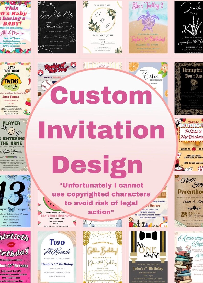 Custom Digital Invitation Design - Etsy