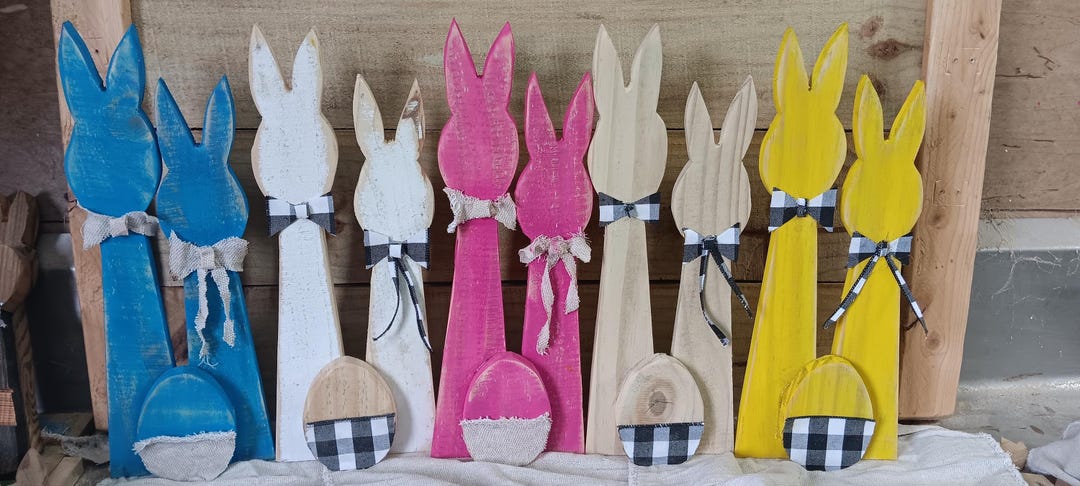 Farmhouse Reclaimed Wood Easter Rabbits - Etsy