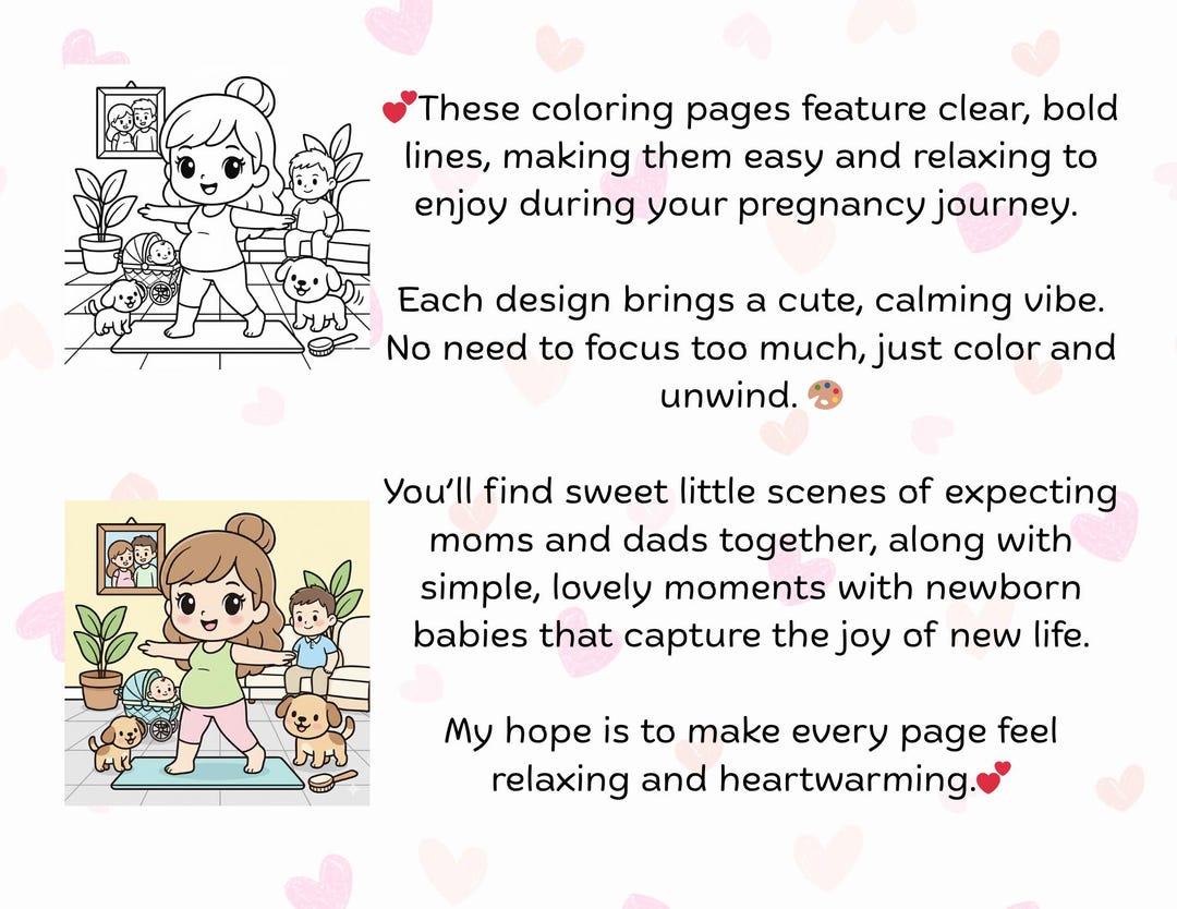Pregnancy Coloring Pages, Relaxing Moms-to-be Designs, Digital Download ...