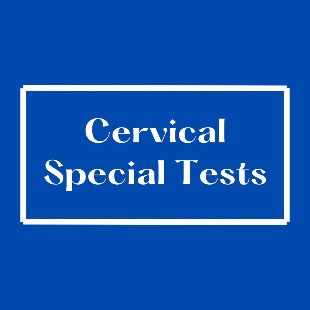 Cervical Special Tests Cheat Sheet - Etsy