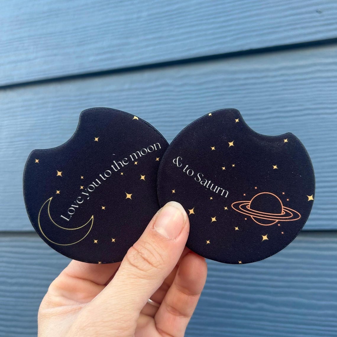 Love You to the Moon and to Saturn Car Cup Holder Coasters- 2 Pack - Etsy