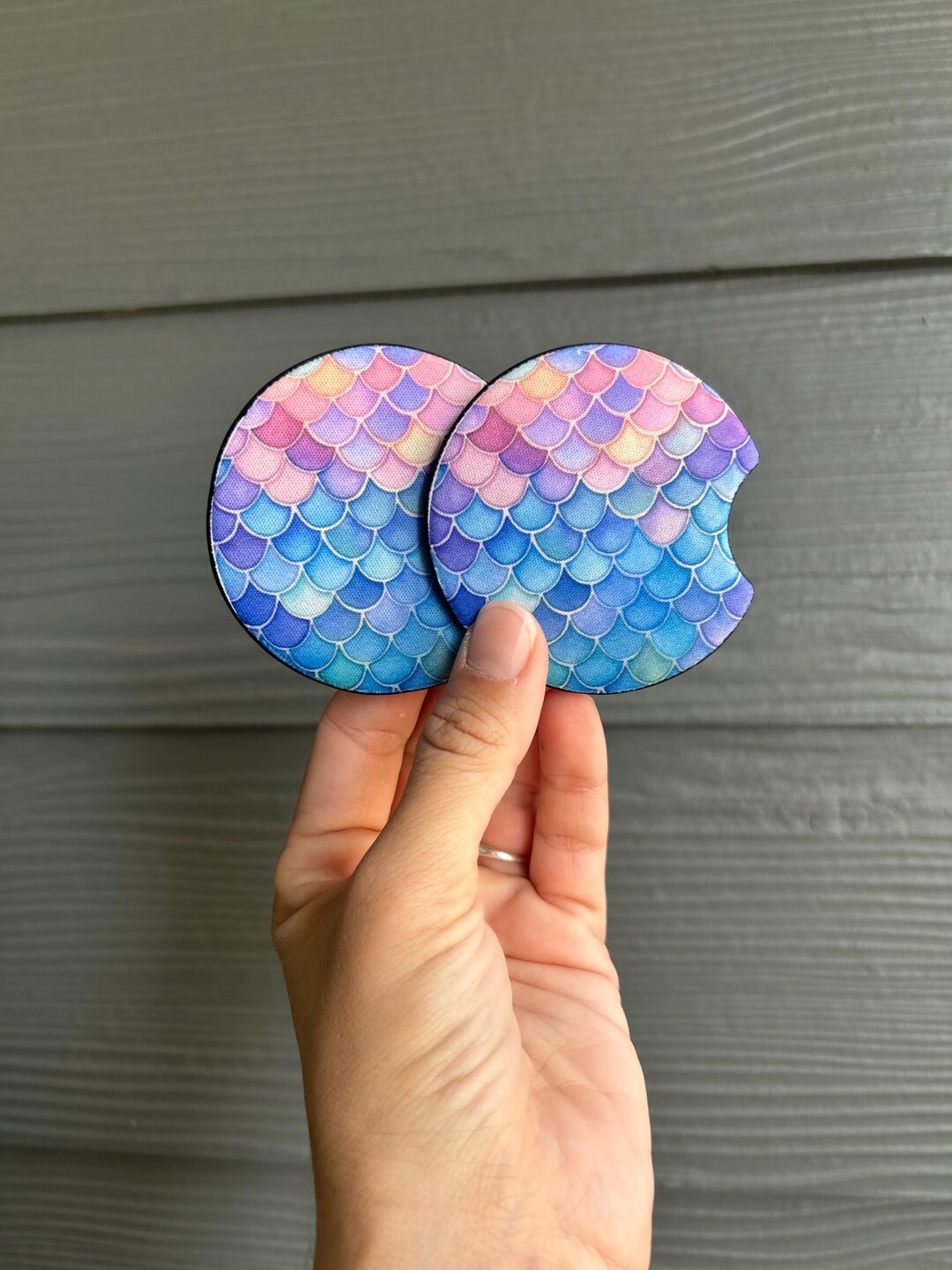 Pink & Blue Mermaid Car Coasters- 2 Pack - Etsy
