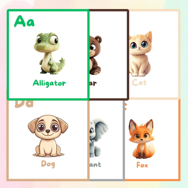 ABC Flashcards for Kids | Easy English Vocabulary Learning | Flashcards ...