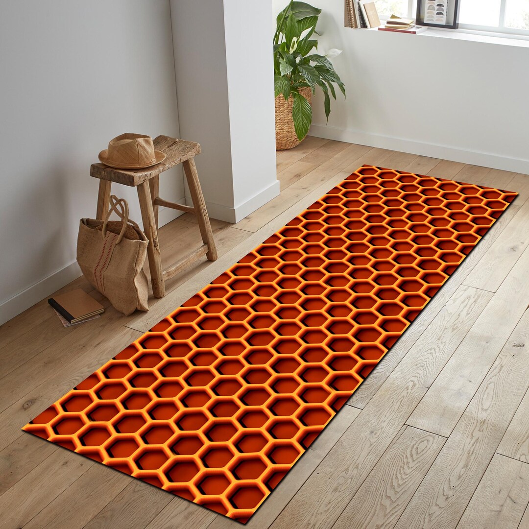 Honeycomb Runner Rug,honeycomb Rug,honeycomb Looking Rug,honeycomb ...