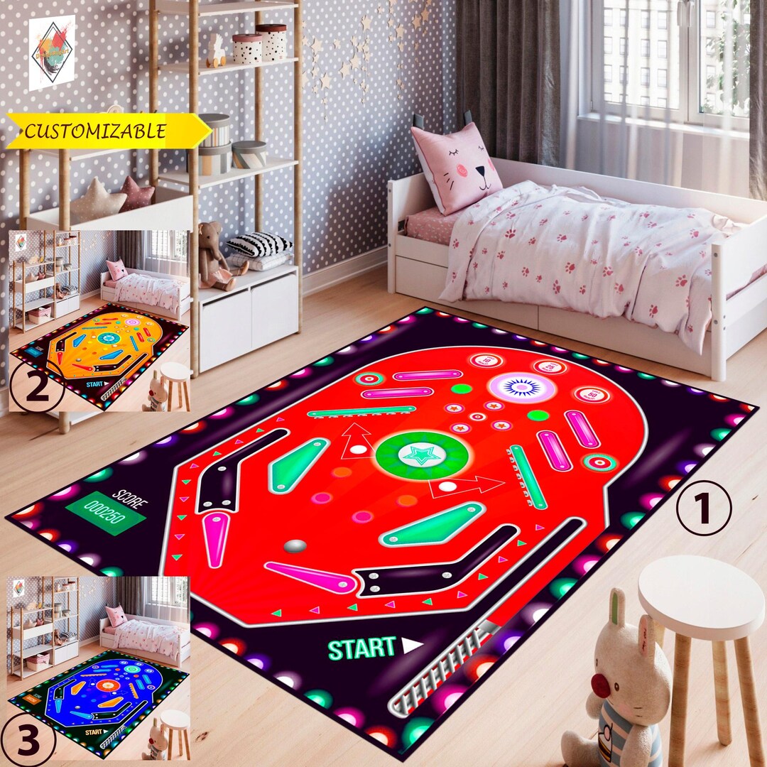Pinball Rug,pinball Table Rug,pinball Decor,arcade Rug,pinball Machine ...