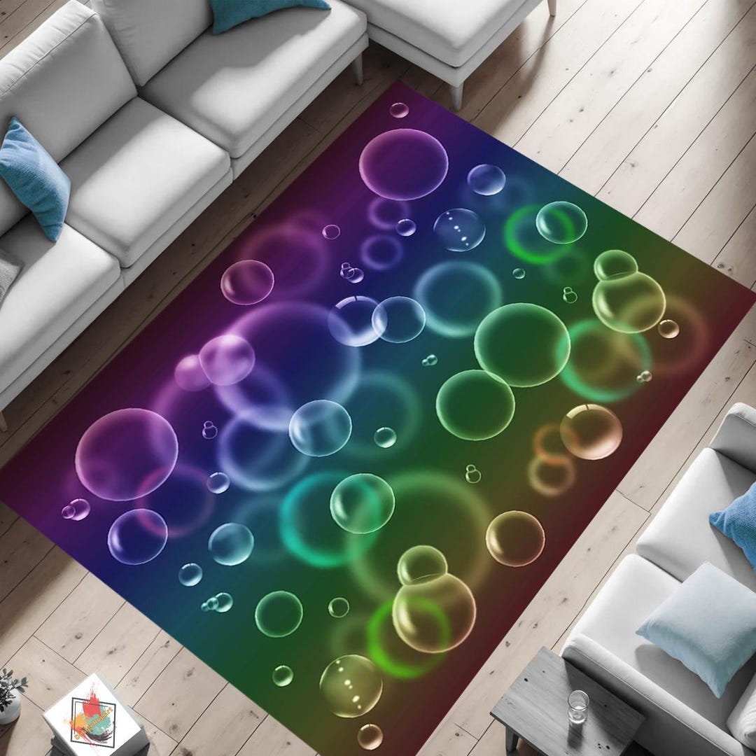 Bubbles Rug,colourful Bubbles Rug,air Bubbles Rug,home Decor Rug,modern ...