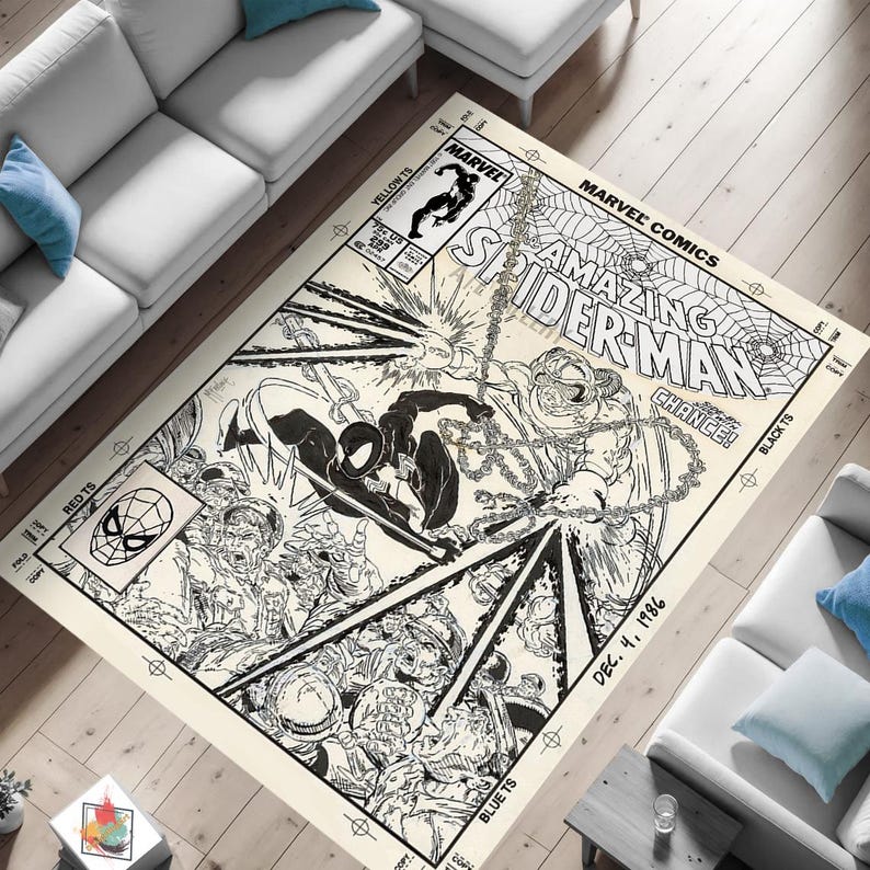 Spiderman Rug,comics Rug,spider Man Rug,magazine Cover Rug,spiderman ...
