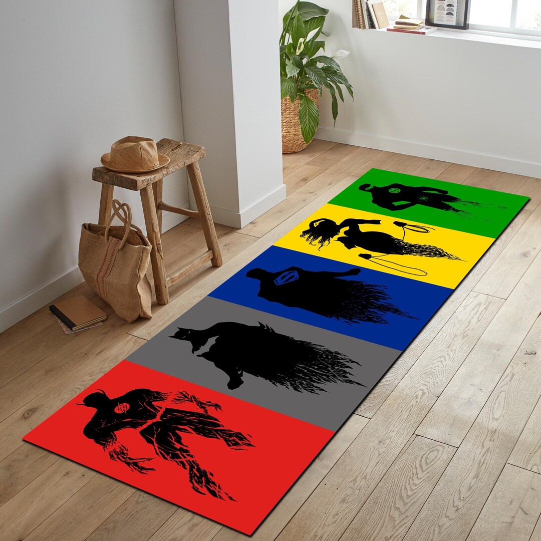 Superhero Runner,superhero Movies Characters,superhero Hallway Rug ...