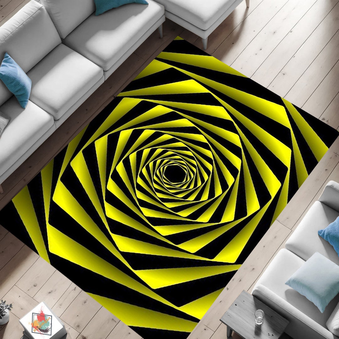 Vortex Rug, Optical Illusion, Optical Illusion Rug, Rectangle Floor Mat ...